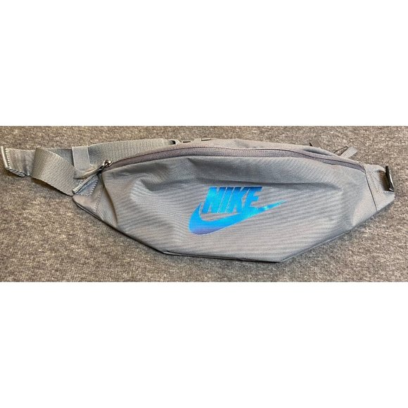 Nike | Bags | Nike Gray Fanny Pack Hip Waist Belt Crossbody Blue ...